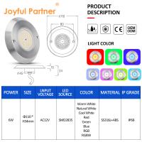 China Led Pool Lights DC12V 42W 10MM Thickness Integrate SMD 2835 RGB Color Changing Resin Filled With Stainless Steel Material for sale