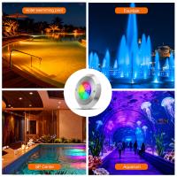 China Led Pool Lights DC12V 42W 10MM Thickness Integrate SMD 2835 RGB Color Changing Resin Filled With Stainless Steel Material for sale