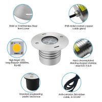 China LED Underwater Recessed Light DIA110MM 4W 8W DC24V 316 Stainless Steel Front Cover with Plastic Black Box for sale