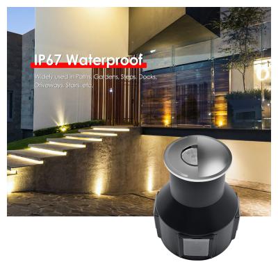 China LED Underground Lights 3W AC 85-265V 1/2/3/4 Side DIA55MM*H55MM Optical Lens With 0.5M Power Cable for sale
