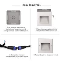 China Recessed LED Wall Light 160*160MM Osram SMD2835 Powder Coating Finish AC100-240V For Staircase for sale