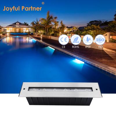 China LED Underwater Linear Light IP68 Waterproof DC24V 6W 12W Recessed Mounted 316 Stainless Steel Material For Aquarium Decoration for sale