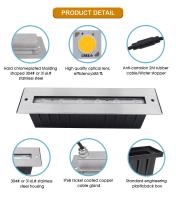 China LED Underwater Linear Light IP68 Waterproof DC24V 6W 12W Recessed Mounted 316 Stainless Steel Material For Aquarium Decoration for sale