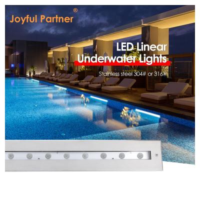 China 12W Led Underwater Linear Light Stainless Steel 628MM RGB DMX512 Dimming DC24V for sale