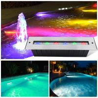 China LED Underwater Linear Light IP68 DC24V 6W 12W Recessed Rectangle 328MM Length With 8MM Tempered Glass for sale