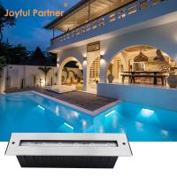China LED Underwater Linear Light IP68 DC24V 6W 12W Recessed Rectangle 328MM Length With 8MM Tempered Glass for sale