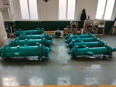 China Temperature Teflon Tube Heat Exchanger with 127 Pipes Up To 250 Degrees Celsius 200 Psi Maximum Operating Pressure for sale