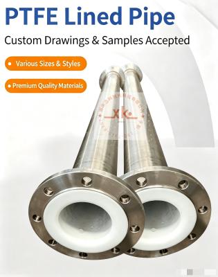 China Corrosion Resistant PTFE Lined Pipe with Custom Dimensions and Long Service Life for Industrial Applications for sale