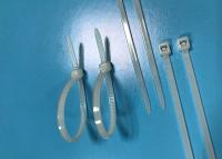 China White PA66 Nylon Cable Ties Length 100mm Width 3.6mm 27 Lbs Tensile Strength for sale