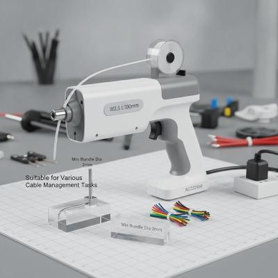 China Cable Ties W2.5 L100mm Automatic Cable Tie Tool AC220Volt Min Bundle Dia 2mm Suitable for Various Cable Management Tasks for sale