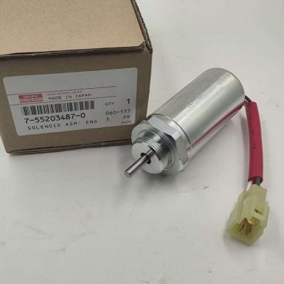 China 7-55203487-0 Stop Solenoid for Isuzu 4LE2 Engine – 24V, Fits Sany SK75 Excavator for sale