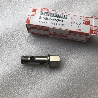 China 8-98074955-0 Isuzu 4HK1 6HK1 Engine High Pressure Oil Pump Inlet Check Valve Screw for sale