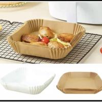 China High Temperature Resistance Air Fryer Liners Square 35 - 40g Airfryer Baking Paper for sale