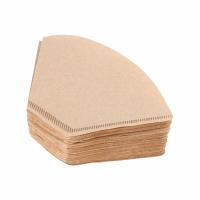 China 40 Pcs Cone Shaped Wood Pulp Coffee Filter Paper For Drip Coffee Filter for sale
