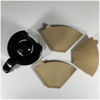China Natural Unbleached Cone Coffee Filter Paper Disposable 100PCS / Box for sale