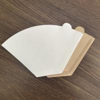 China Brown  White Basket Bowl Shape Wave Coffee Filter Paper Unbleached for sale