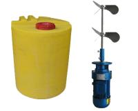 China 0.37~5KW Cylindrical Poly Water Chemical Mixing Tank Emulsifying Homogenizer 500L for sale
