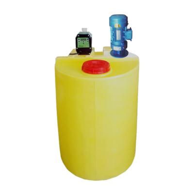 China Acid Alkaline Resistant Plastic Chemical Mixing Tank With Agitator 0.75kw 200L for sale