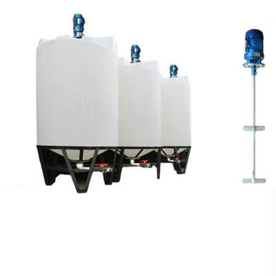 China 275 Gallon PE Plastic Mixing Tank With Agitator Round Chemical Blending Tanks for sale