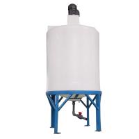 China White Cone Bottom Plastic Mixing Tank With Agitator 1500L Poly Mixing Tanks for sale