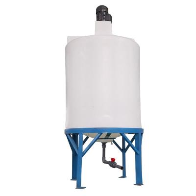 China White Cone Bottom Plastic Mixing Tank With Agitator 1500L Poly Mixing Tanks for sale