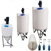 China White Cone Bottom Plastic Mixing Tank With Agitator 1500L Poly Mixing Tanks for sale
