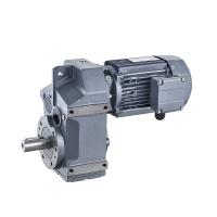 China F87 Helical Gear Reducer Parallel Solid Shaft Heli Worm Gearbox 14-280rpm Output Speed for sale