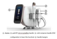 China Portable Gold Rf Fractional Microneedle Machine Face Lifting Wrinkle Removal Device Skin Tightening With Cold Hammer for sale