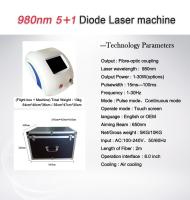 China 5 in 1 980nm Diode Laser Vascular Removal/Physical Therapy Device with Cold Hammer for sale