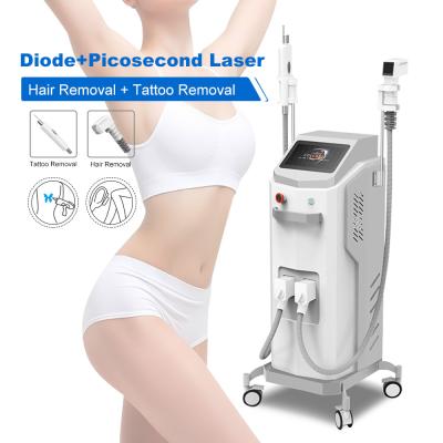 China Portable 2 In 1 808 Diode Laser Hair Removal Machine And Nd Yag Picosecond  Pico Seconde Tattoo Remover for sale