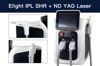 China Portable2 in 1 permanent nd yag ipl e light opt   hair tattoo removal carbon peeling beauty machine for sale