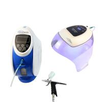 China O2 Derm Oxygen Therapy Facial Machine Led Dome Oxygen Spray Jet Peeling Face Mask With LED for sale