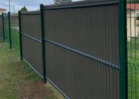 China Outdoor Decorative 3D Panel Welded Wire Mesh Fence Privacy Garden Fence with Plastic PVC UV Slat for sale