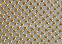 China Gold Metallic Architectural Metal Mesh Fabric Drapery Curtains Durability for sale