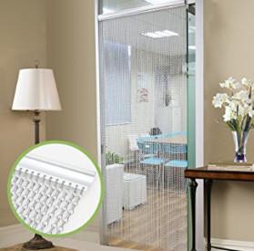 China Silver Aluminum Chain Fly Screen Strip Blinds Bug Blind Keeps Out Flies Wasps Pest Insect & Bees 90x215cm for sale