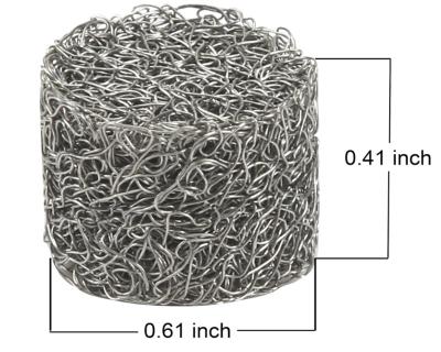 China 304 Stainless Steel Foam Gun Knitted Mesh Filter 0.61 in x 0.41 in for sale