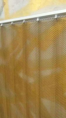 China Gold Wire Mesh Coil Drapery Curtain For Modern Interior Spaces for sale