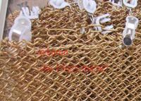 China Metal Curtain Mesh Panel 6x6mm Hole 1.2mm Wire PVD Gold Surface Finish for sale