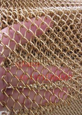 China Woven Metal Coil Drapery / Decorative Woven Wire Mesh Chain Link Curtain for sale