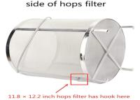 China 11.8×12.2 inch Wine Beer Dry Hops Filter Brewing Hopper Spider Strainer 300 Micron Mesh Barrel Brewing Grain For Hombrew for sale