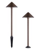 China 12 Volt LED Garden Spike Lights G4 Tempered Glass Antique Brass Spike Or Surface Mounted for sale