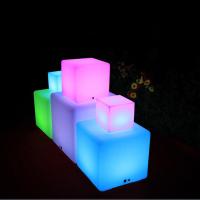 China Remote Control Outdoor LED Cube Light With Rechargeable 4400mah Battery for sale