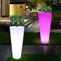 China Luminous Flower Pot Exhibition Luminous Colorful Garden Plant Pots Plastic Planter Floor Lamp For Party Hire for sale