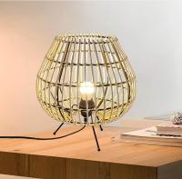 China Natural Color Bamboo Rattan Table Lamp For Bedroom Bedside Atmosphere for sale