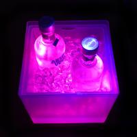 China Modern Square LED Ice Bucket ,  Double Layer Light Up Champagne Bucket Transparent for sale