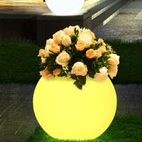 China CE/ROHS 16 Colors Changing Glowing Flower Pots Round Shape PE Coated For Decoration for sale