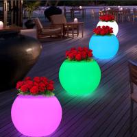 China CE/ROHS 16 Colors Changing Glowing Flower Pots Round Shape PE Coated For Decoration for sale