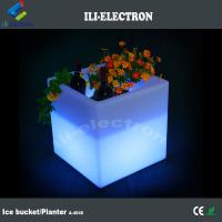 China Square PE Plastic Illuminated LED Ice Bucket / LED Flower Pot / Flower Planter for sale