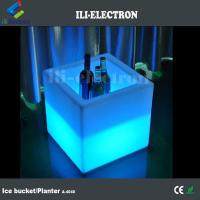 China Square PE Plastic Illuminated LED Ice Bucket / LED Flower Pot / Flower Planter for sale