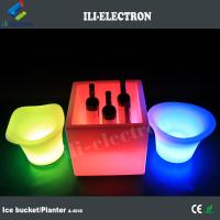 China Square PE Plastic Illuminated LED Ice Bucket / LED Flower Pot / Flower Planter for sale
